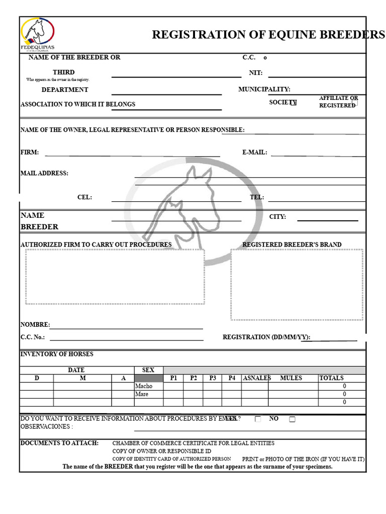 BREEDER REGISTRATION FORM | PDF | Identity Document | Authentication