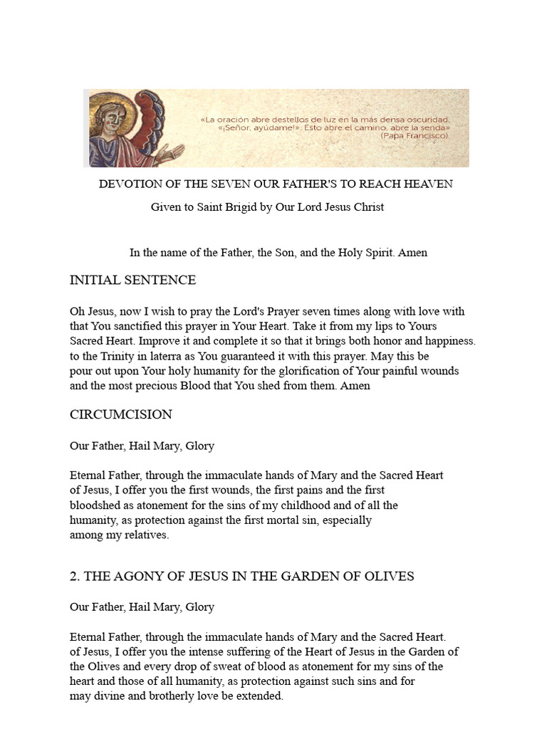 Seven Our Father's Devotion Guide | PDF | Lord's Prayer | Mary, Mother ...