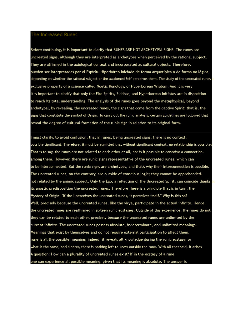 The Increased Runes | PDF | Runes | Truth