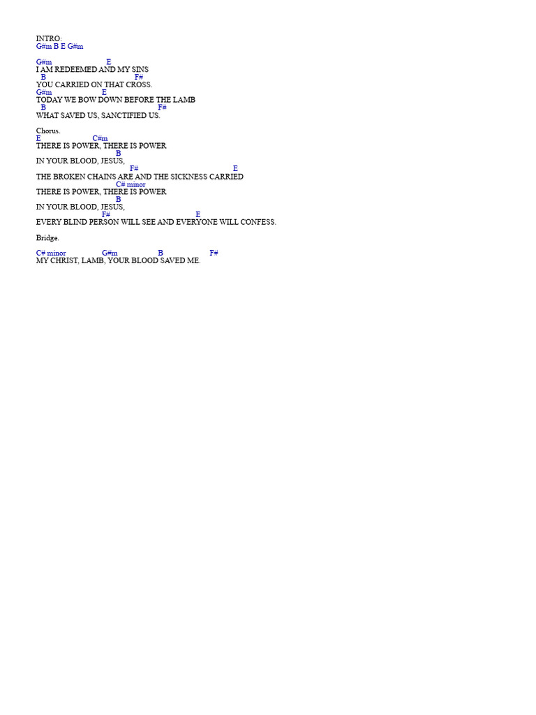 Generation 12, There Is Power - Lyrics and Chords | PDF