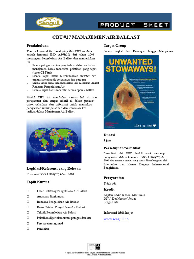 Pelatihan Manajemen Air Ballast | PDF