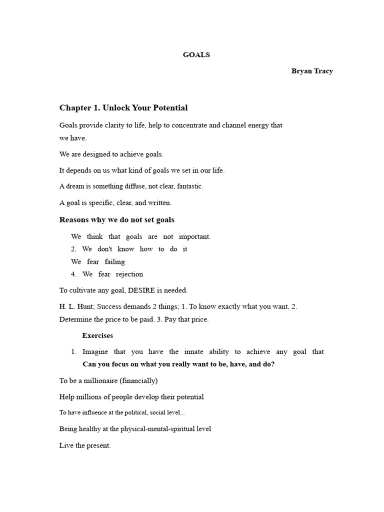 GOALS - Brian Tracy | PDF | Reason | Anger
