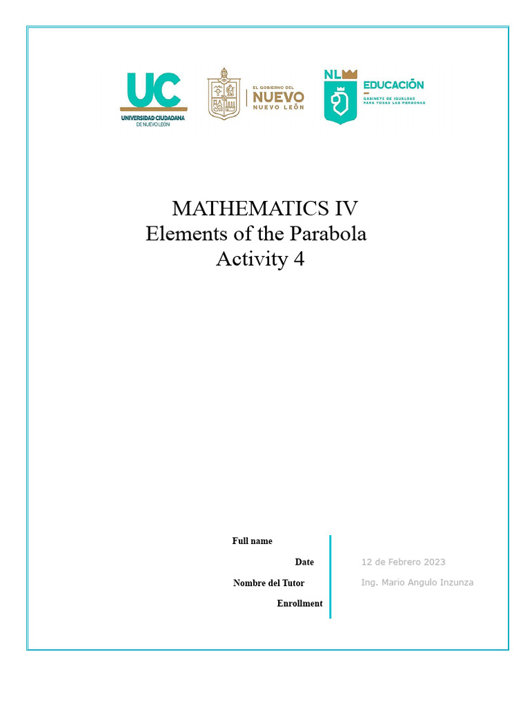 Elements of a Parabola Explained | PDF | Euclidean Geometry | Geometry