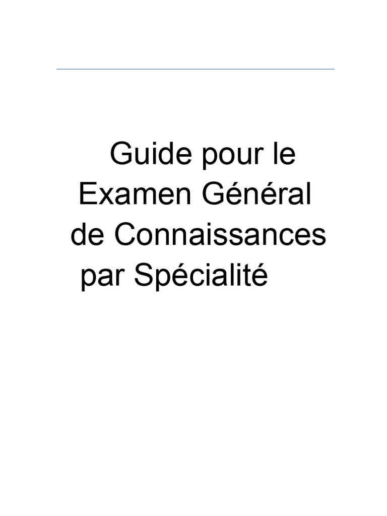 Guide de l'Examen Professionnel IESEF | PDF | Médecine de soins ...