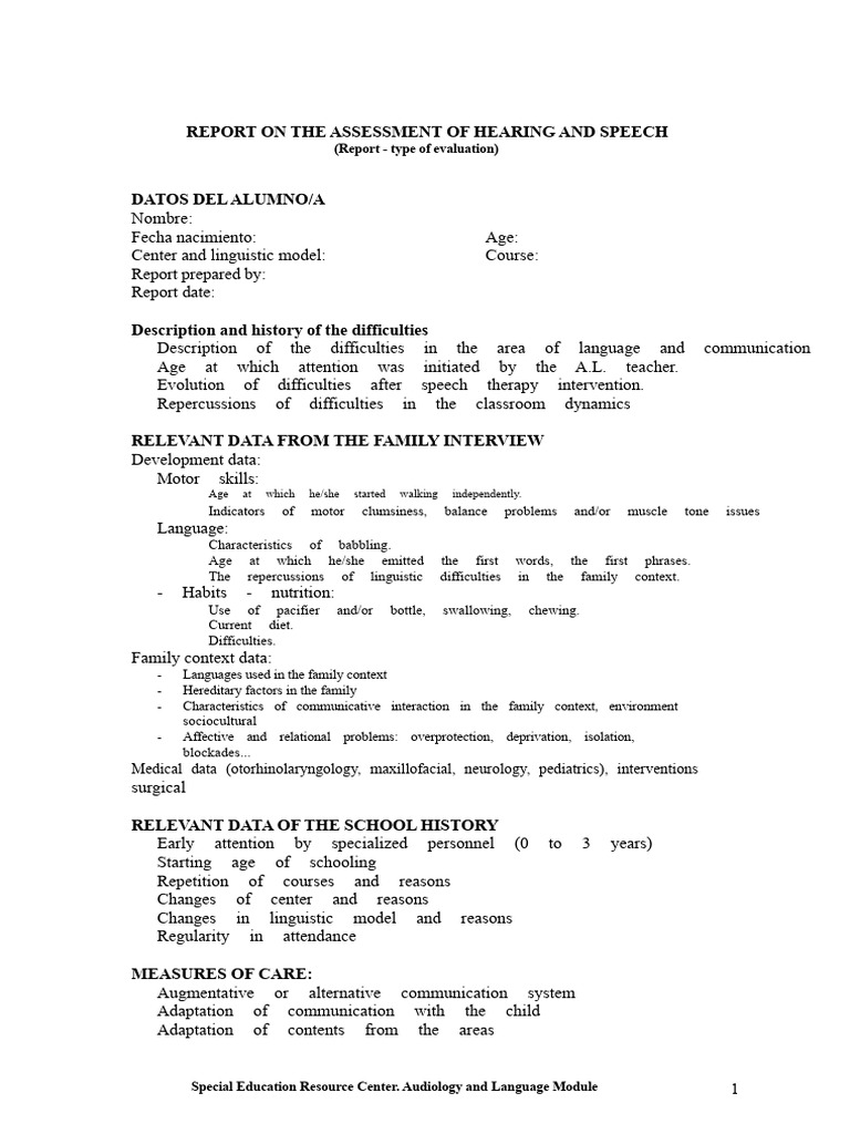Hearing and Language Report | PDF | Speech | Phonology