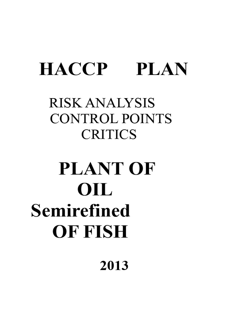 HACCP of Fish Oil | PDF | Food Safety | Risk