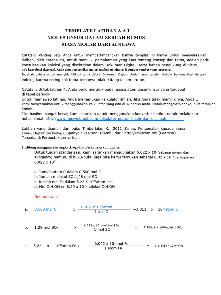 Latihan Molaritas dan Massa Molar | PDF