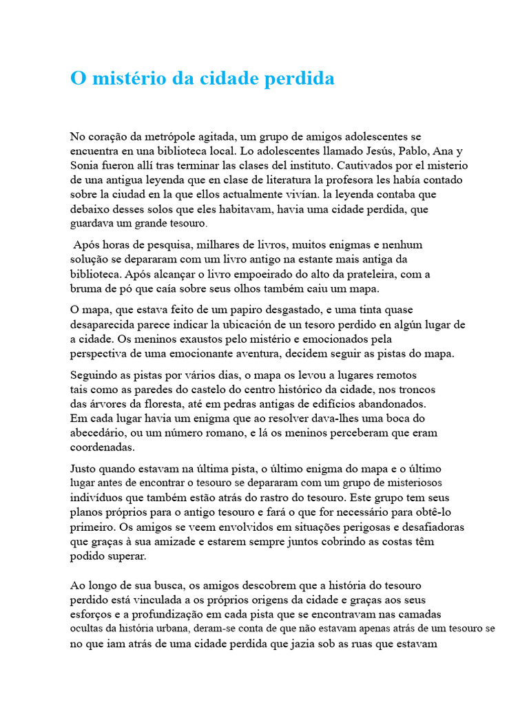 Aventura na Cidade Perdida | PDF