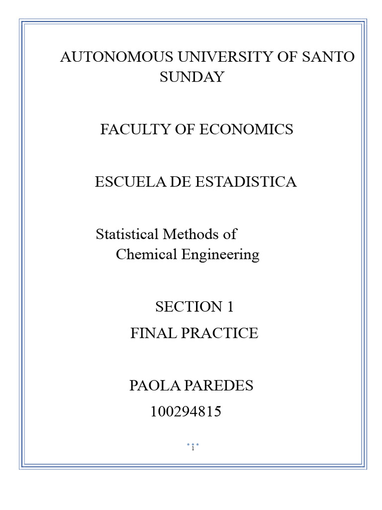Application of Statistical Methods in Chemical Engineering | PDF ...
