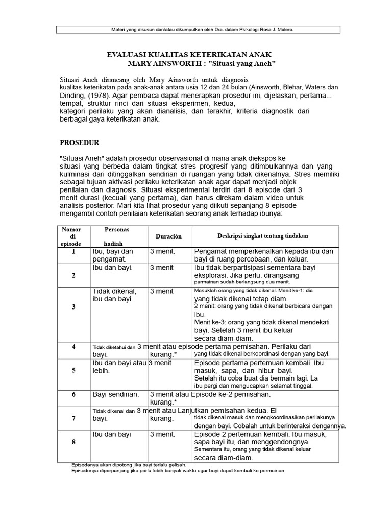 MARY AINSWORTH _ "Situasi Aneh" | PDF
