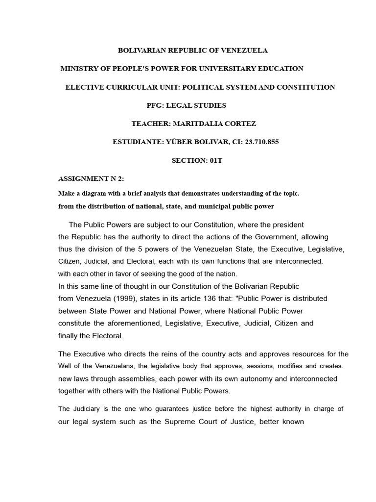 Venezuelan Public Power Structure Explained | PDF | Social Institutions ...