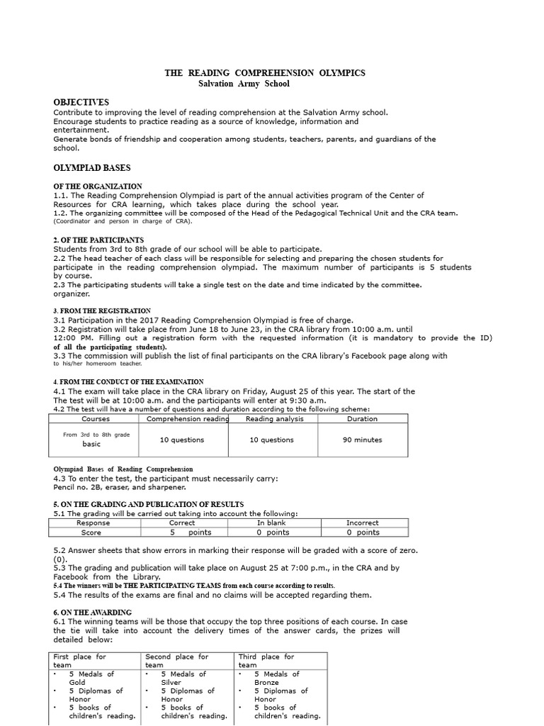 Reading Comprehension Contest | PDF | Shepherd | Truth