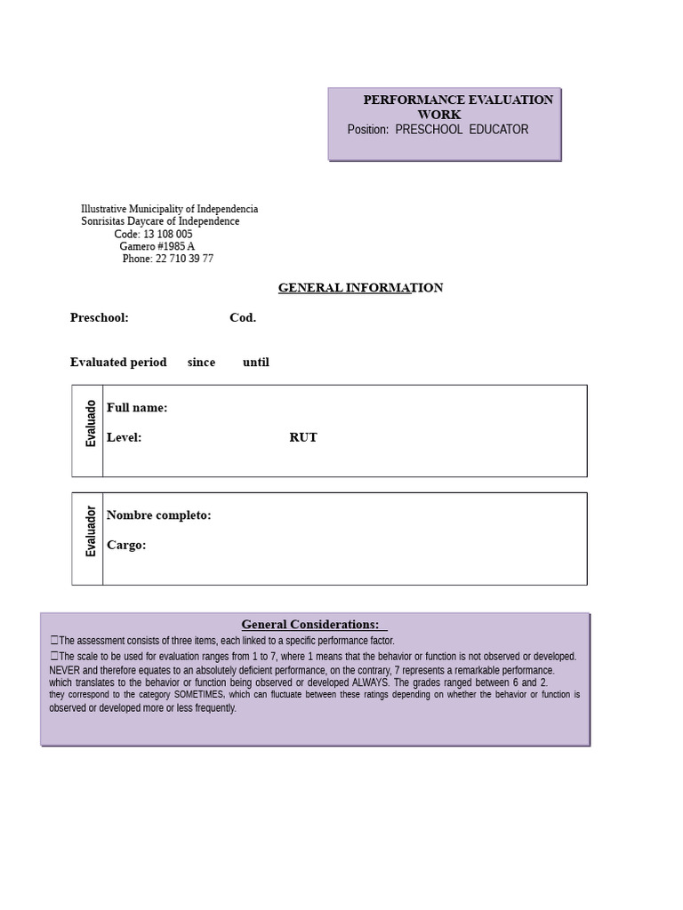 Preschool Educator Performance Evaluation | PDF | Pedagogy | Empathy