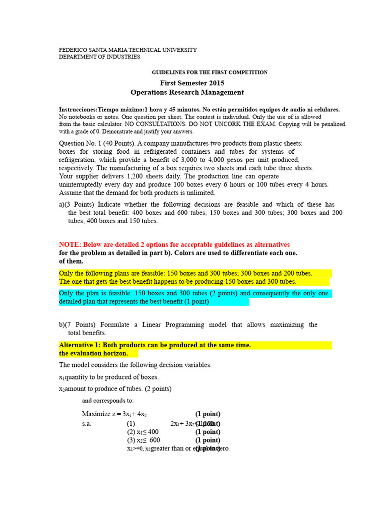 2015-1 with guidelines.pdf | PDF | Loss Function | Linear Programming