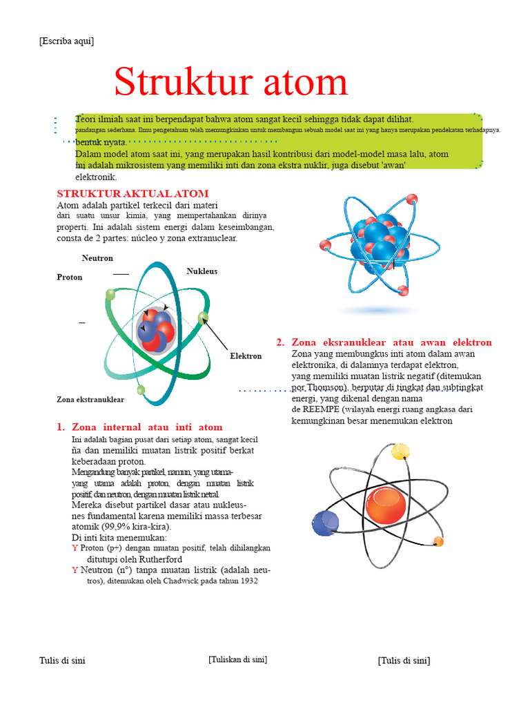 Struktur dan Partikel Dasar Atom | PDF