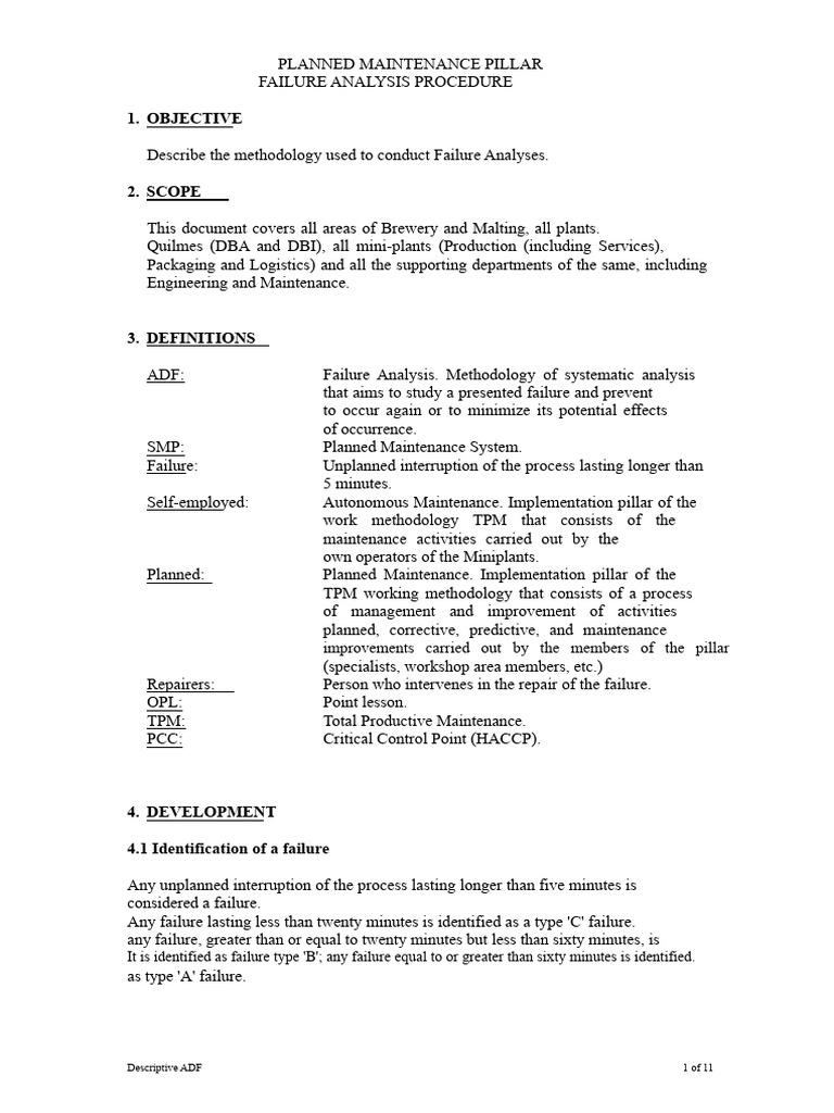 ADF - Failure Analysis Procedure | PDF