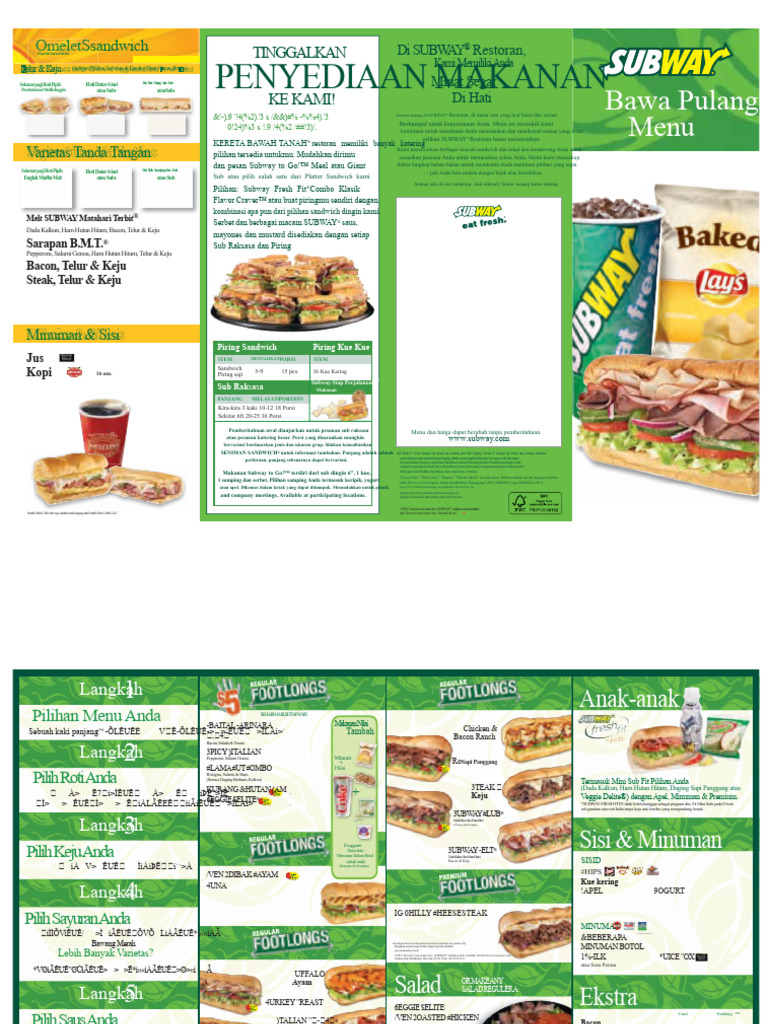 Menu Subway | PDF
