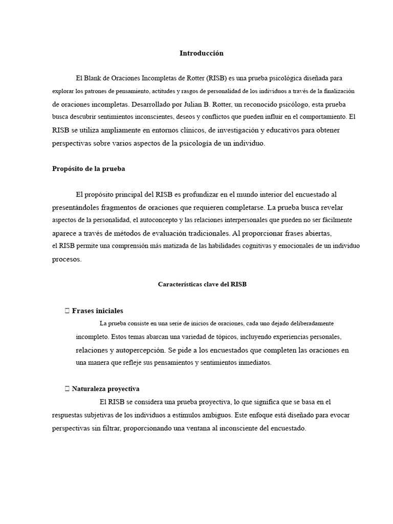 INFORME RISB | PDF | Sicología | Pensamiento