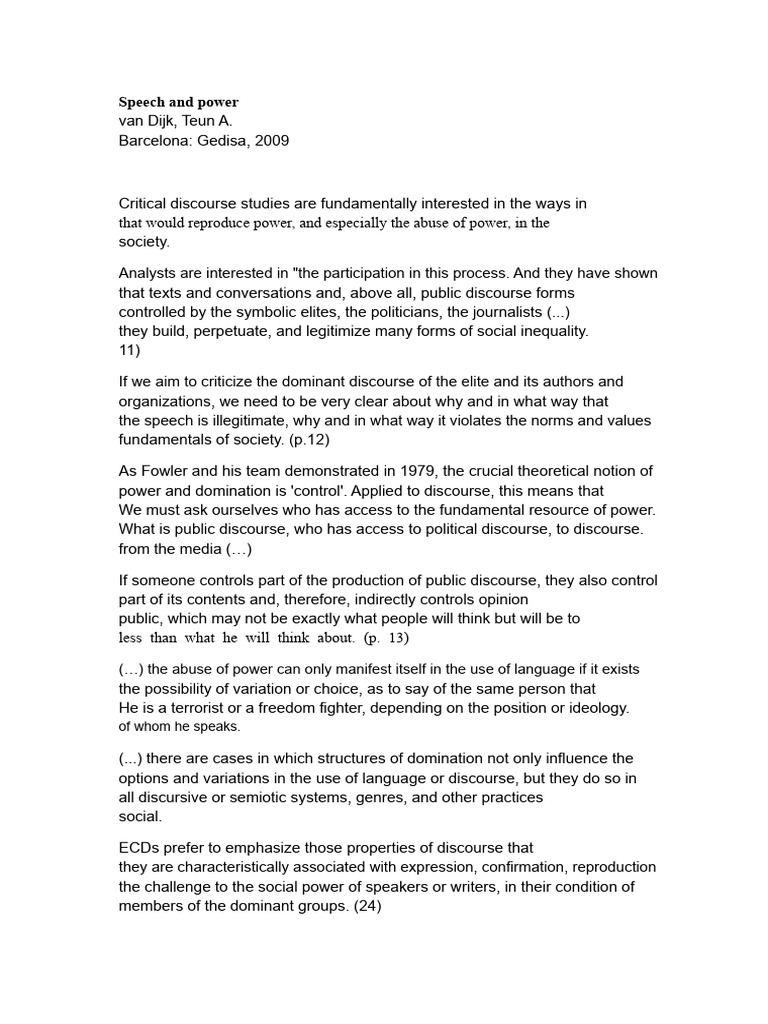 Discourse, Power, and Social Inequality | PDF | Discourse | Ideologies