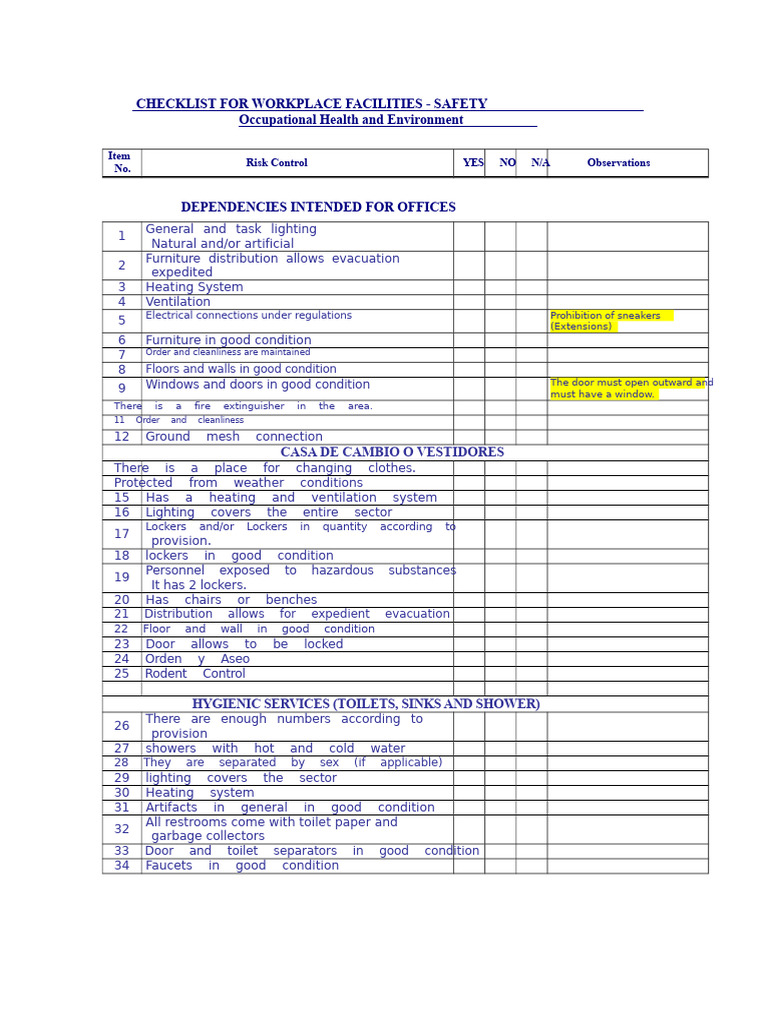 01 Installation Checklist For Work Site | PDF | Dangerous Goods ...