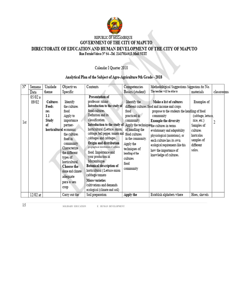 9th Grade Agro-Agriculture Curriculum 2018 | PDF | Legume | Agriculture