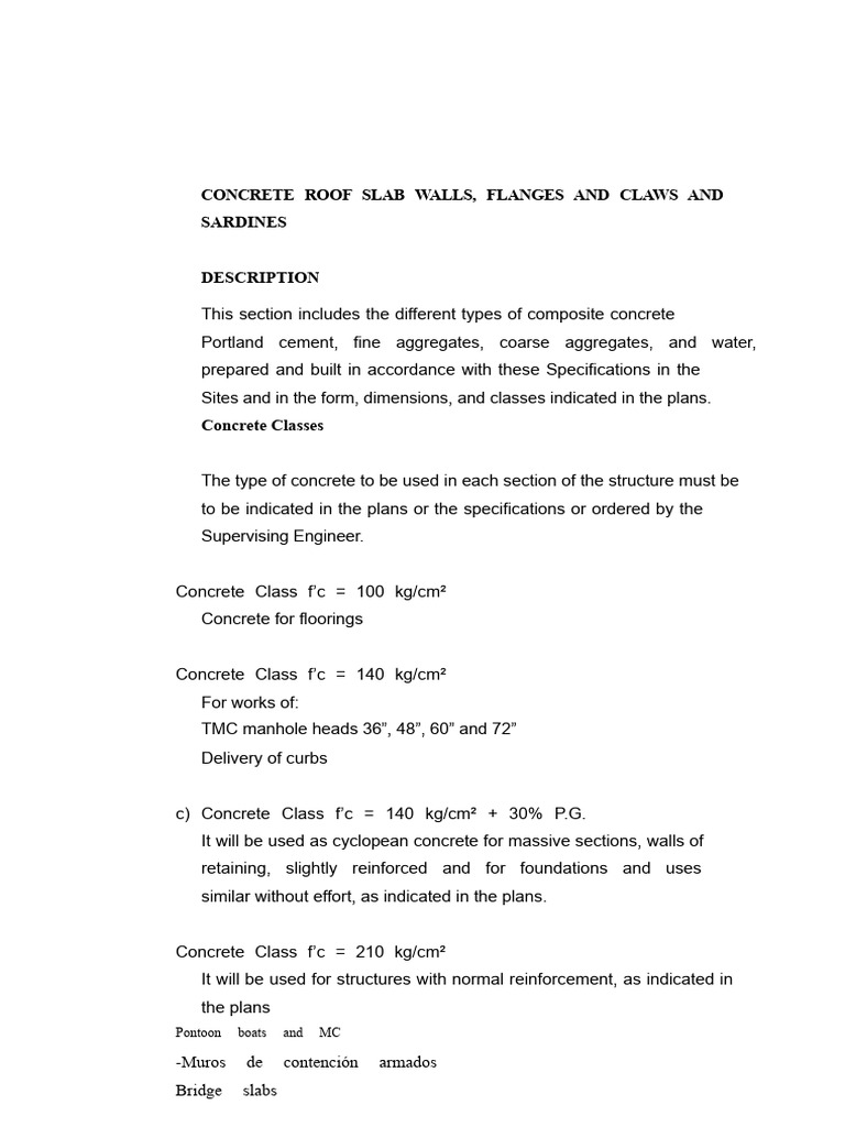 Concrete Roof Slab Walls, Flanges and Claws, and Curbs | PDF | Concrete ...