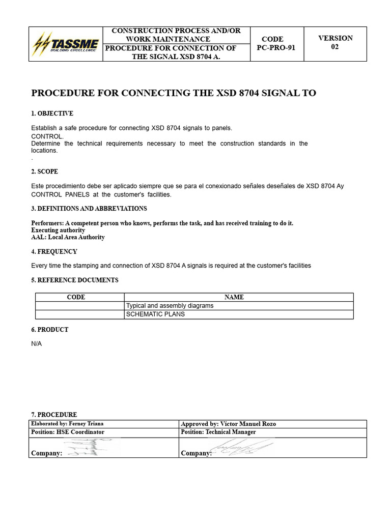 Stamping Procedure and Connection of XSD 8704 A Signals | PDF