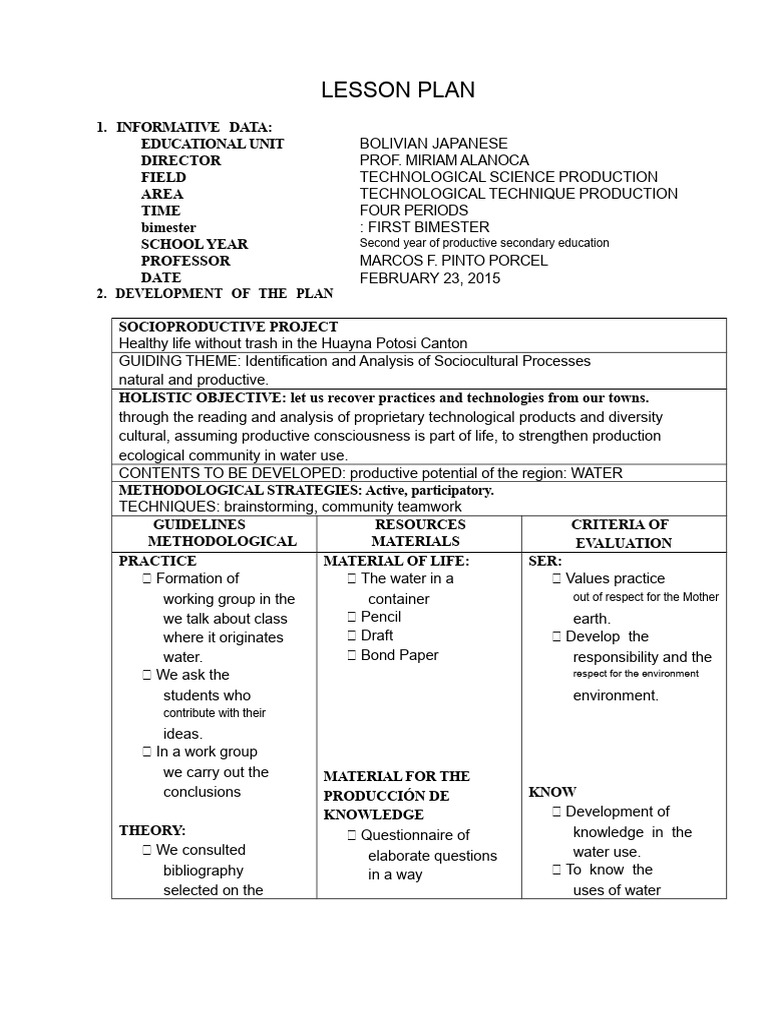 Lesson Plan | PDF | Lesson Plan | Methodology