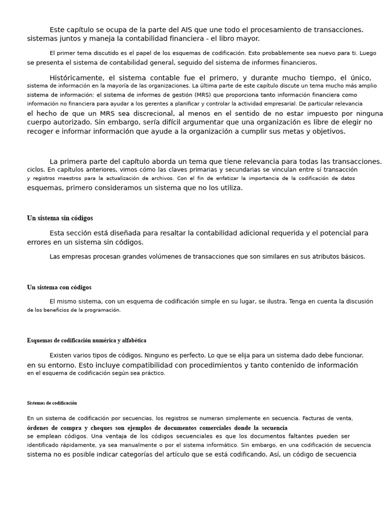 Esquemas de Codificación en Sistemas AIS | PDF | Contabilidad | Información