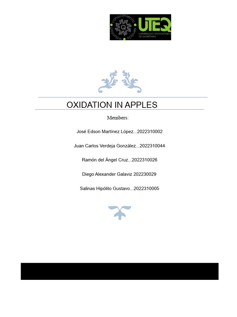 Oxidation of Apples-1 | PDF | Chemistry