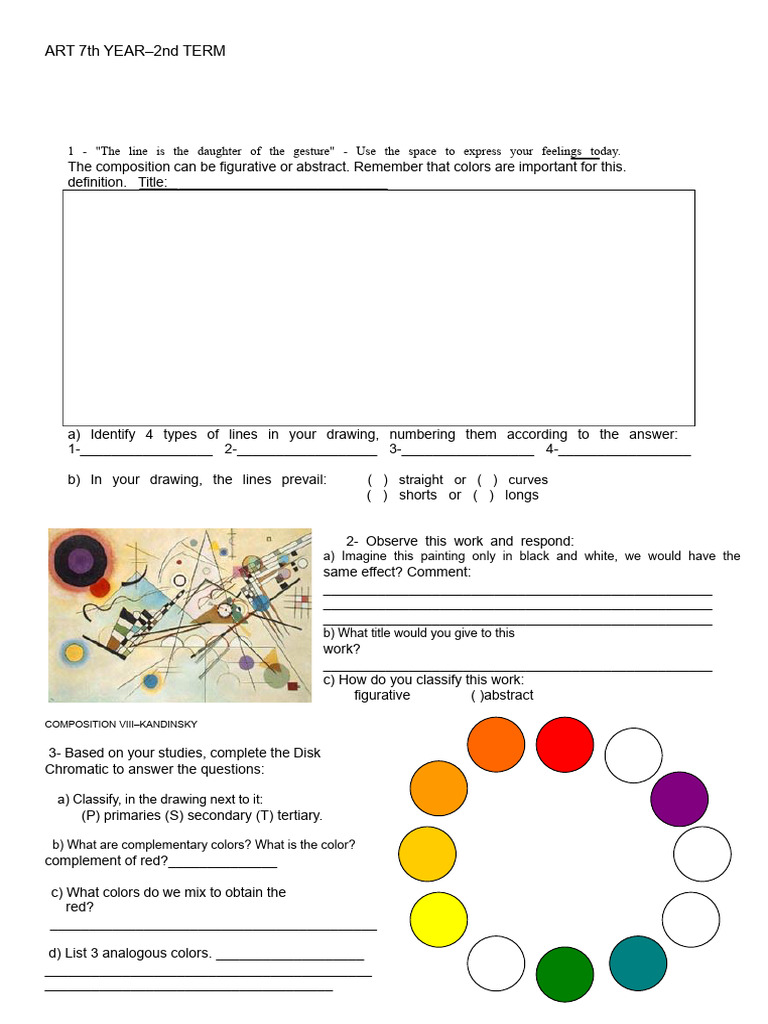 Diagnostic Assessment of Art - 7th grade | PDF | Color | Green
