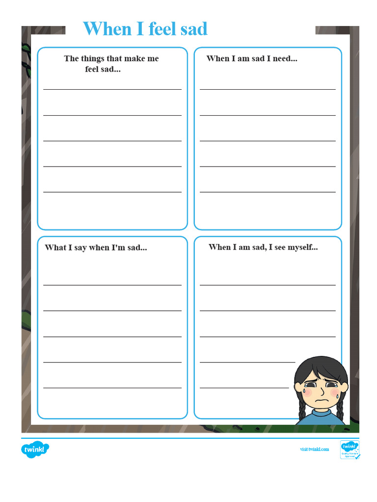 Sa Es 21080 Activity Sheets When I Feel Sad Angry Afraid Nervous Happy ...