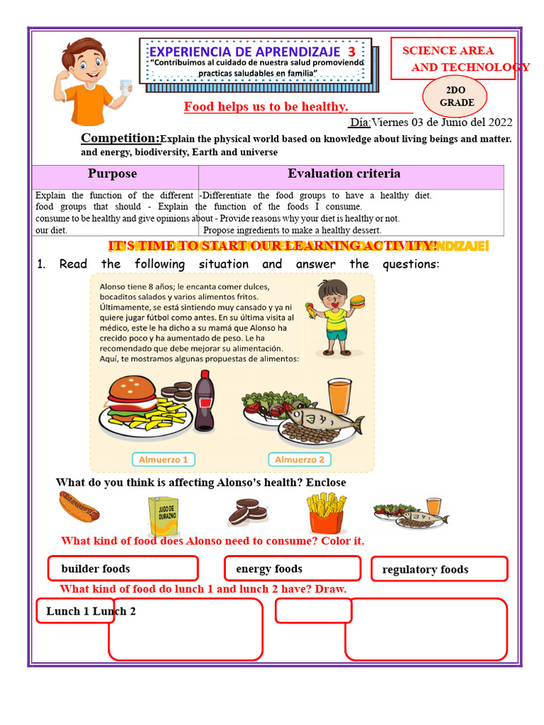 Healthy Eating for 2nd Graders | PDF | Diet (Nutrition) | Diet & Nutrition