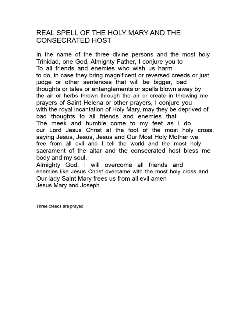 Holy Mary Spell for Protection | PDF