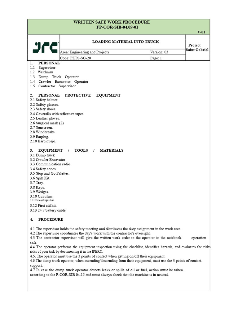 Safe Loading Procedure for Dump Trucks | PDF | Truck | Safety