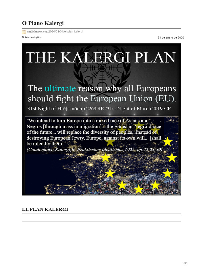 El Plan Kalergi: Orígenes y Controversias | PDF