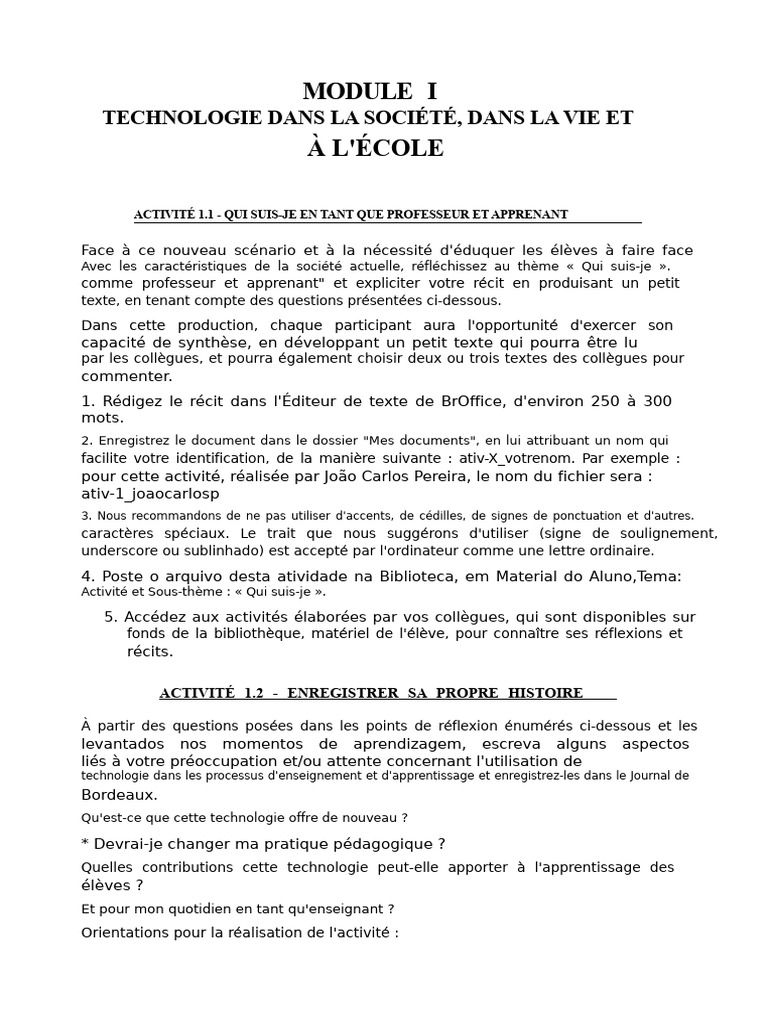Réflexions sur l'éducation et la technologie | PDF | Fichier informatique