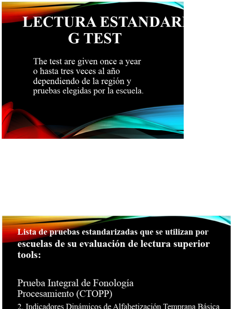 Pruebas Estandarizadas de Lectura y Evaluación | PDF | Comunicación ...