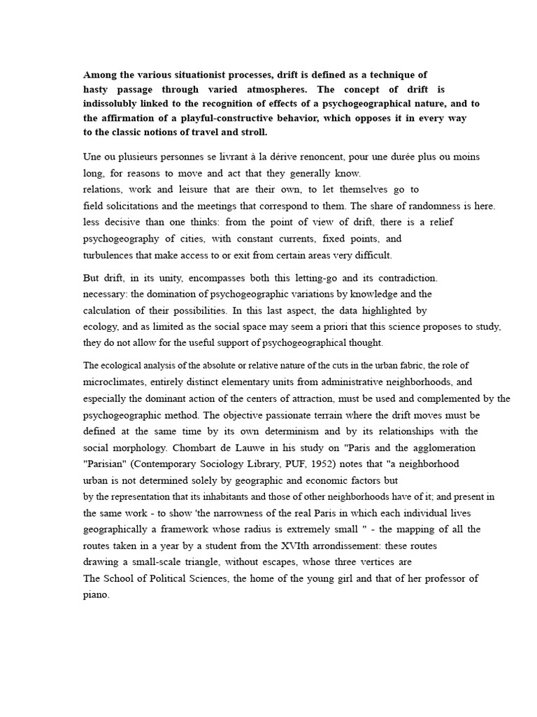 Understanding Psychogeographical Drift | PDF