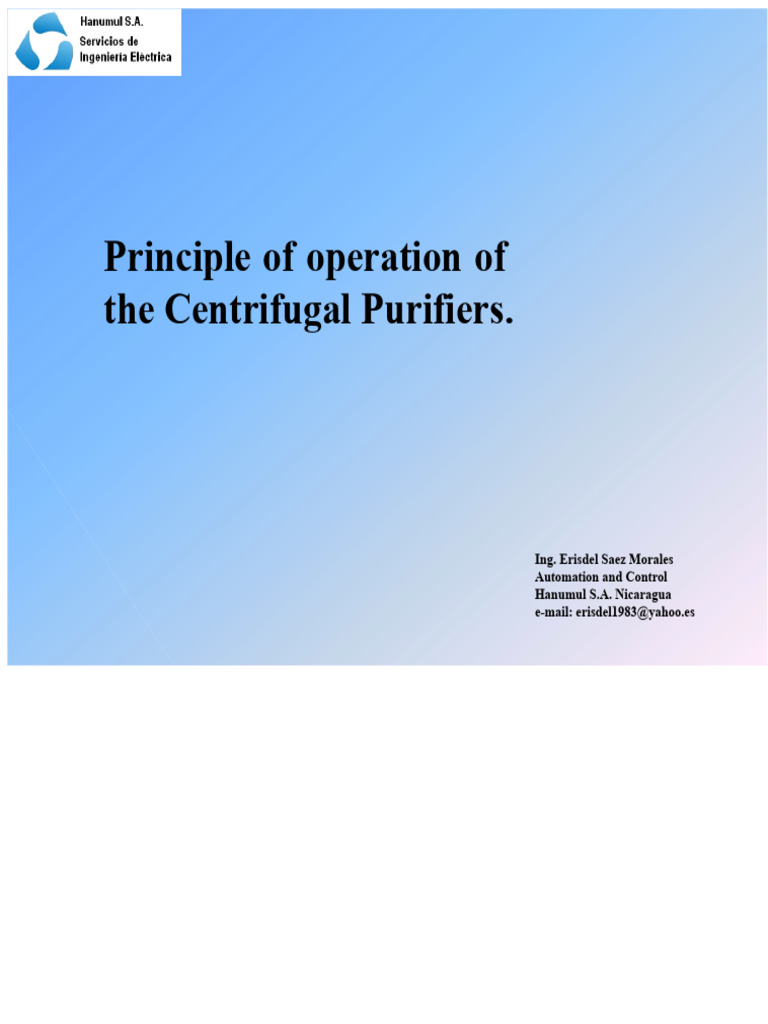 Fuel Purifier | PDF | Centrifuge | Acceleration