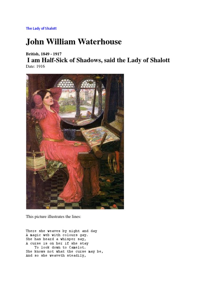 The Lady of Shalott: A Visual Excerpt | PDF | History | Young Adult