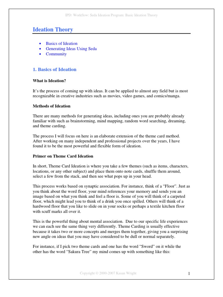 Ideation Theory | PDF | Concept | Mind