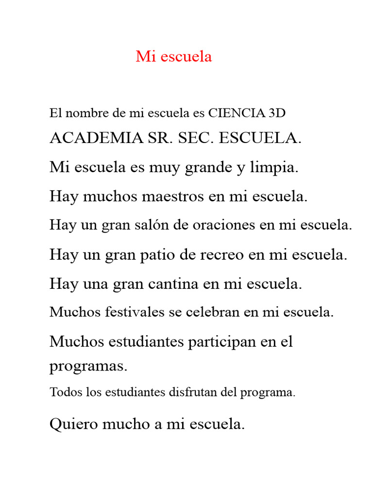 Mi Escuela | PDF