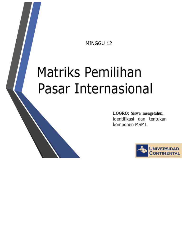 Matriks Pemilihan Pasar Ekspor MSMI | PDF
