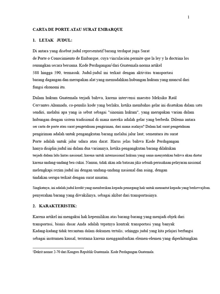 Surat Muatan dan Tanggung Jawab Pengangkut | PDF