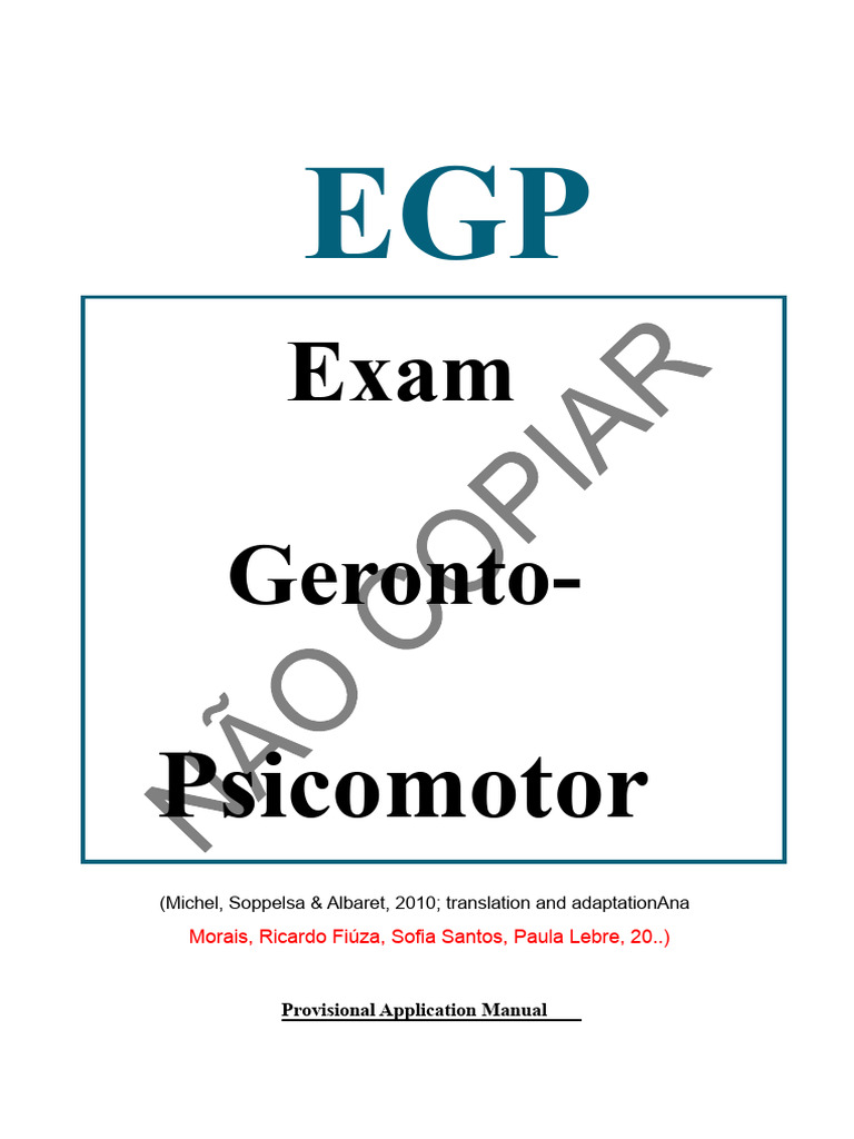 Geronto-Psychomotor Exam Manual | PDF | Hand | Anatomical Terms Of Motion