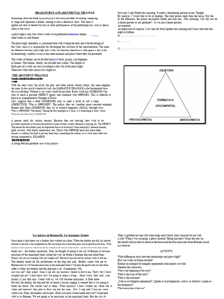 Dramaturgy Argument Triangle Fourth | PDF