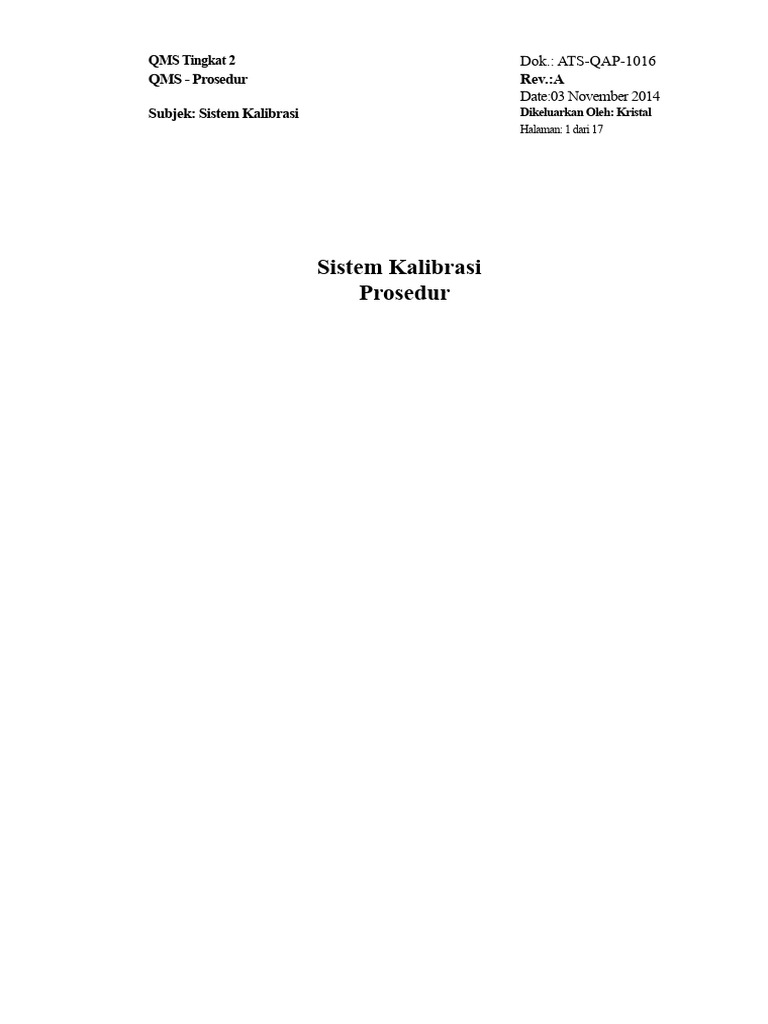 prosedur kalibrasi.pdf | PDF