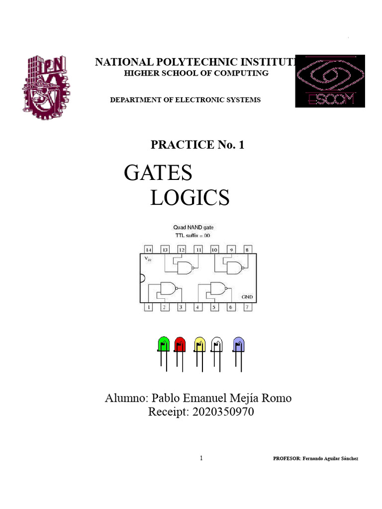 Practice 1: Logic gates | PDF | Logic Gate | Electronic Circuits