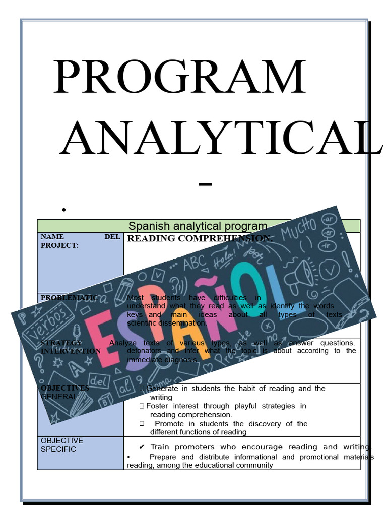 Analytical Program Spanish | PDF | Reading Comprehension | Tornadoes